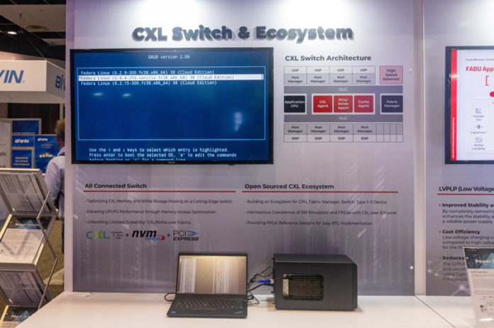 FADU CXL 2.0 Switch and PCIe Gen5 NVMe SSDs at FMS 2023 - ServeTheHome