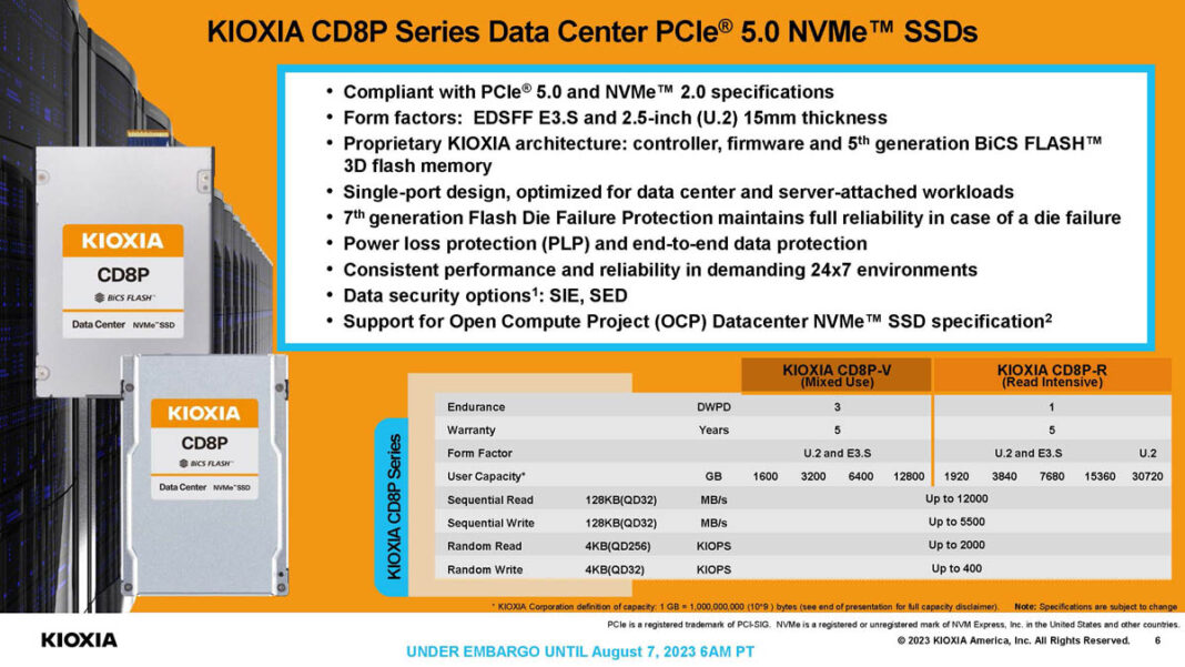 New 30.72TB Kioxia LD2-L NVMe SSD Announced at OCP Summit 2023