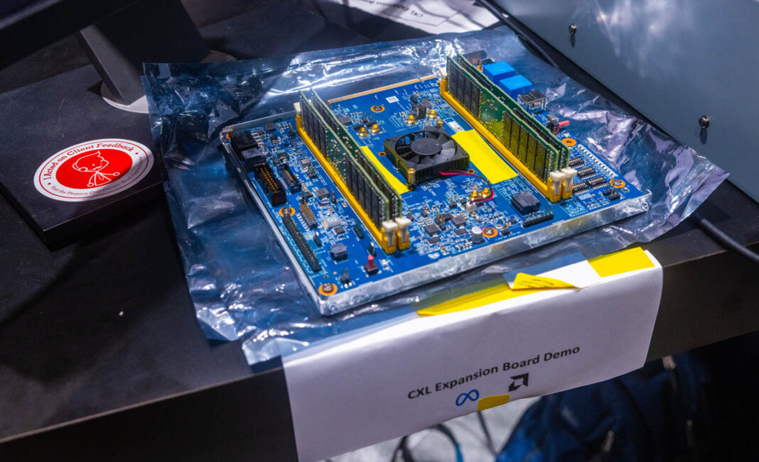 Meta AMD CXL 2.0 Memory Expansion Demo at OCP Summit 2023