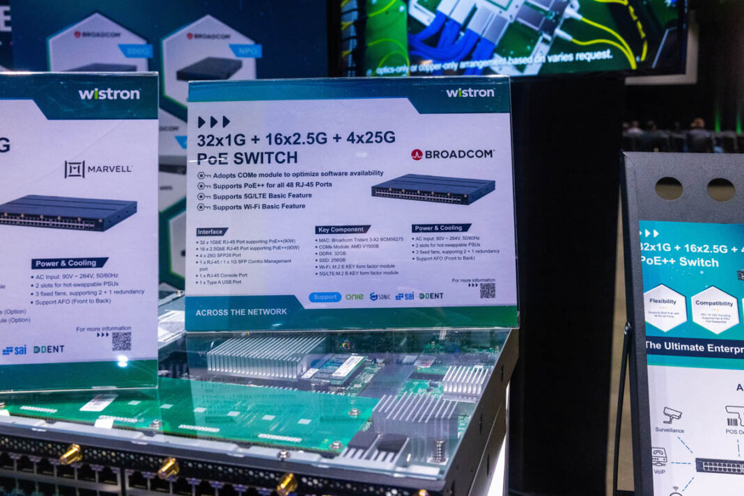Wistron 800GbE and 2.5GbE PoE Switches at OCP Summit 2023