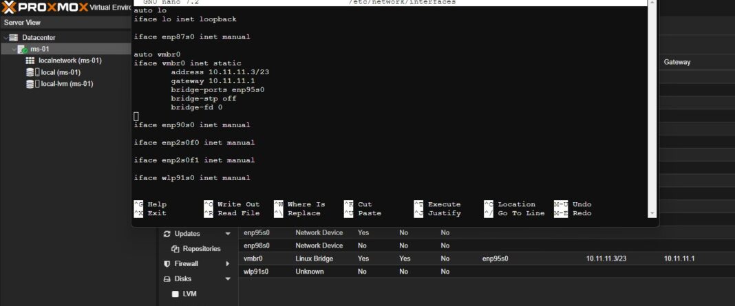 How to Change Proxmox VE Primary NIC When a New Interface is Installed