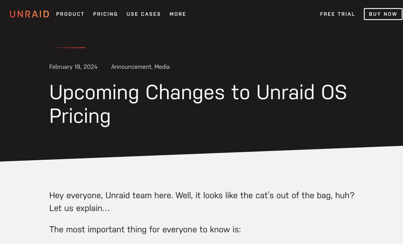 Unraid Moves to Annual Subscription Pricing Model