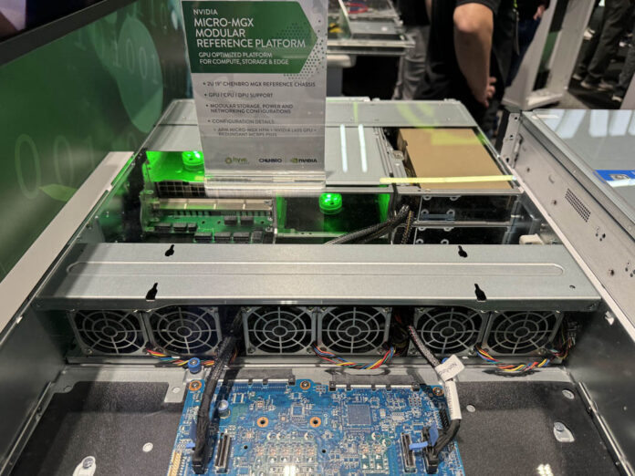 Hyve Ampere AmpereOne NVIDIA Micro-MGX Reference Platform Shown