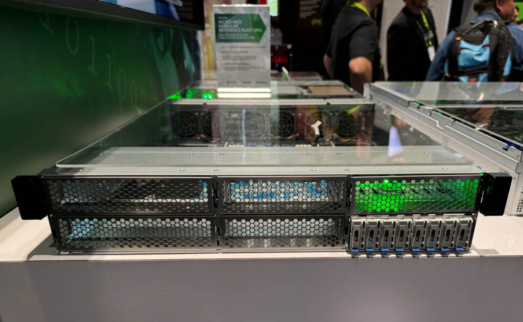 Hyve Ampere AmpereOne NVIDIA Micro-MGX Reference Platform Shown