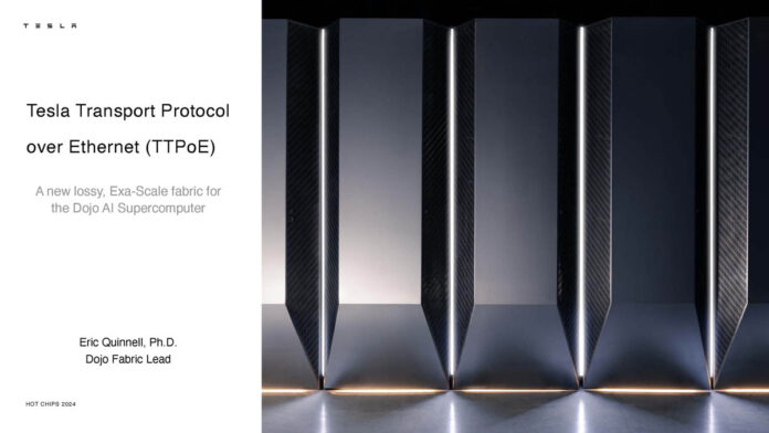 Tesla DOJO Exa-Scale Lossy AI Network using the Tesla Transport ...