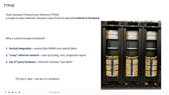Tesla DOJO Exa-Scale Lossy AI Network using the Tesla Transport ...