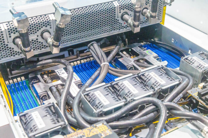 The Top NVIDIA HGX B200 Server Supermicro SYS-422GA-NBRT-LCC at OCP 2024