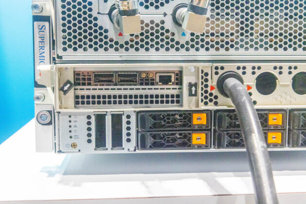 The Top NVIDIA HGX B200 Server Supermicro SYS-422GA-NBRT-LCC at OCP 2024