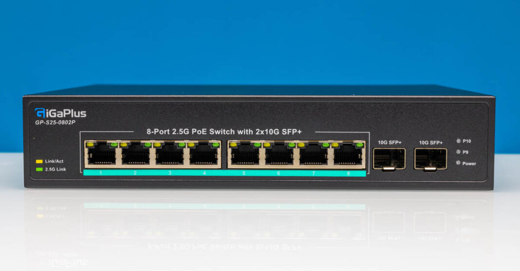 Gigaplus GP-S25-0802P PoE 8-port 2.5GbE and 2-port 10G Review
