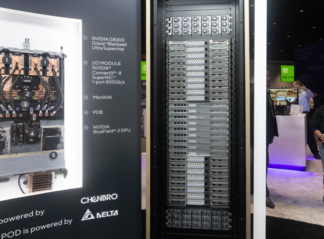 ASUS AI Pod NVIDIA GB300 NVL72 at NVIDIA GTC 2025 - ServeTheHome