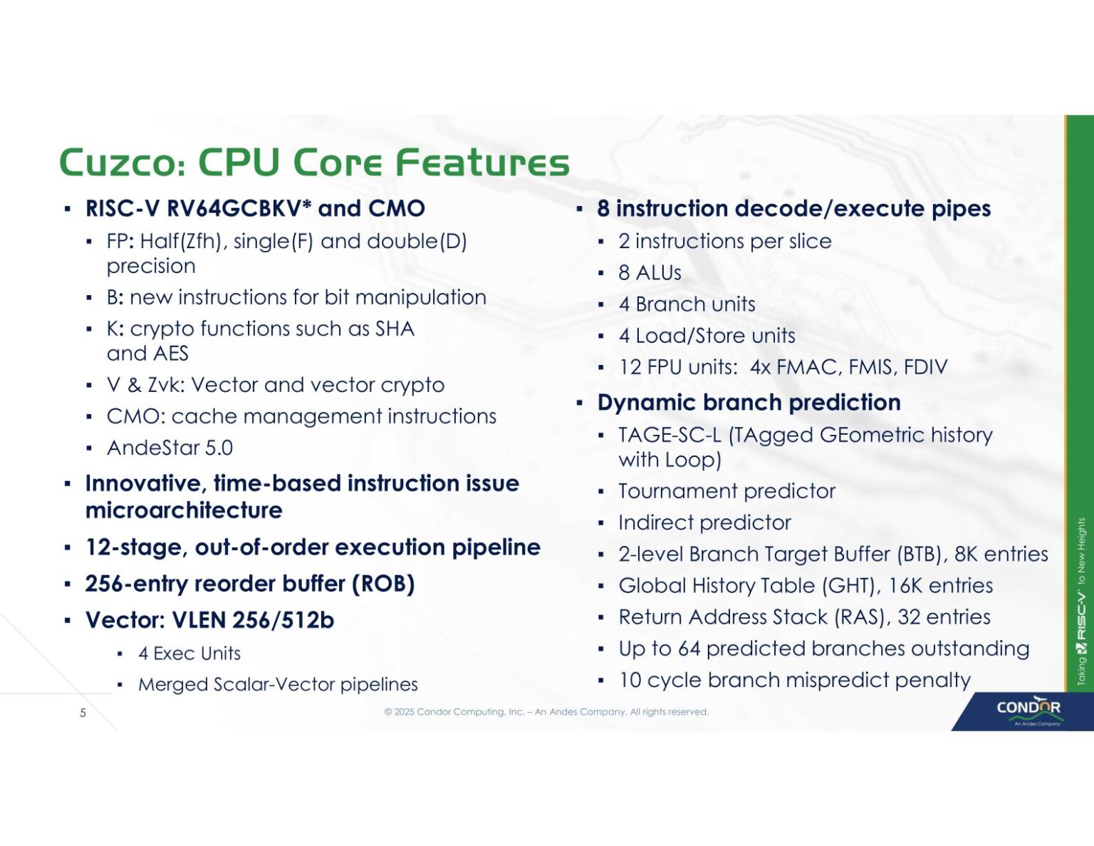 Condor Computing's Cuzco, a High-Perf RISC-V Design at Hot Chip 2025 ...