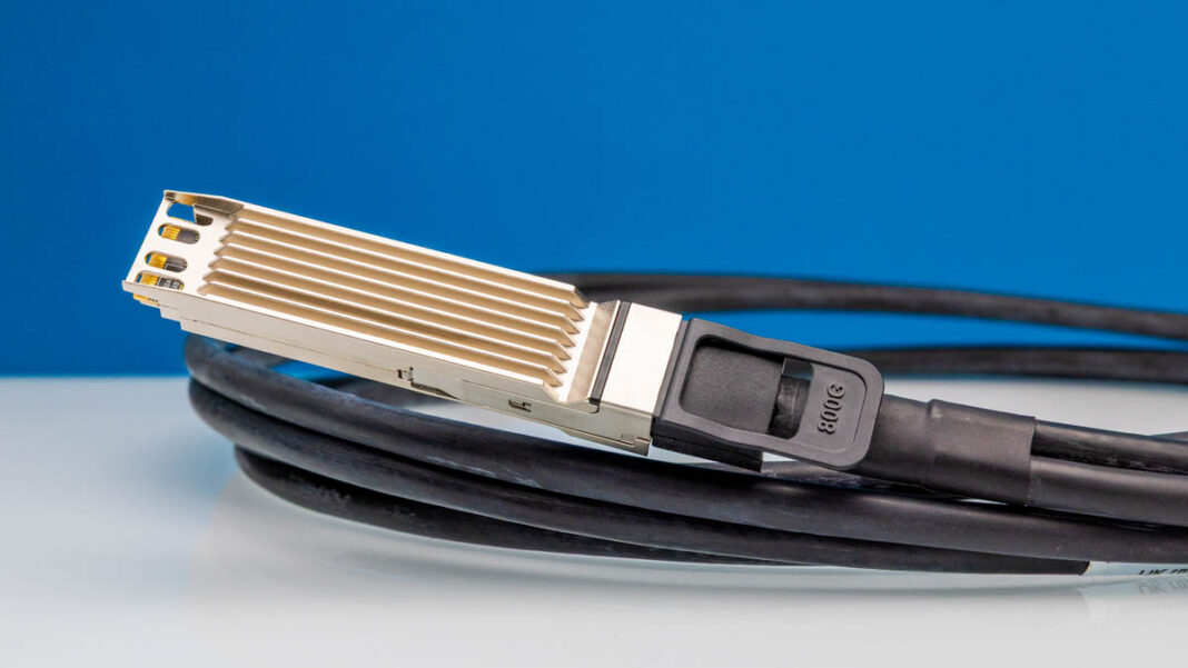 This is the Massive NVIDIA 800G OSFP to 2x 400G QSFP112 Passive ...