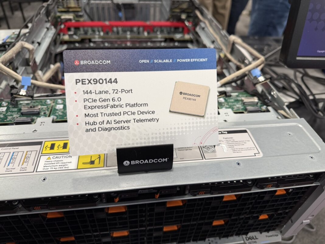Broadcom Shows the PEX90144 144 lane PCIe Gen6 Switch at SC25 ...