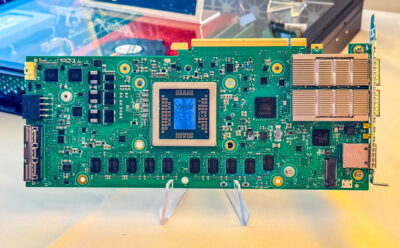 This is the Xsight Labs E1 DPU A 64-core Arm Neoverse N2 800G DPU ...